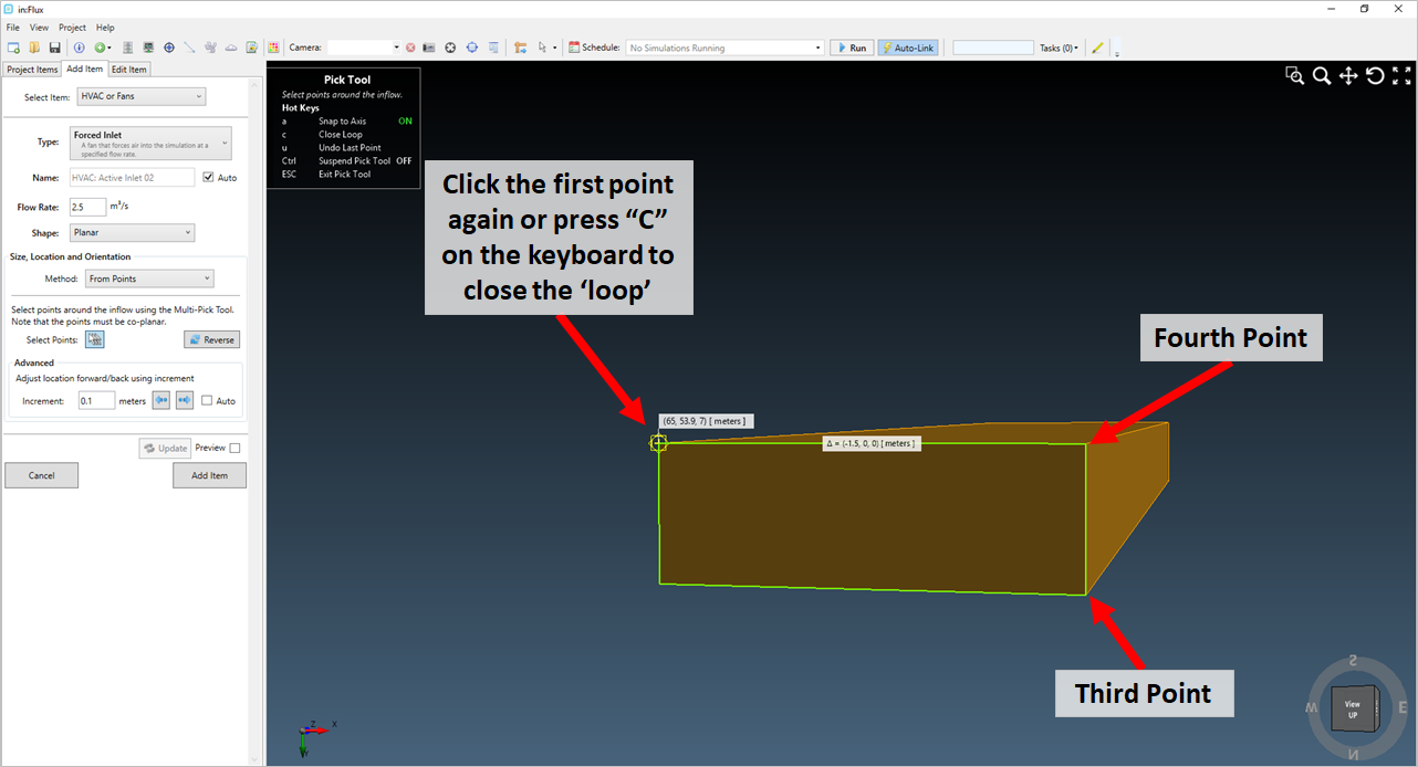 inFlux Internal Ventilation HVAC Inlet Definition Multi Pick Tool